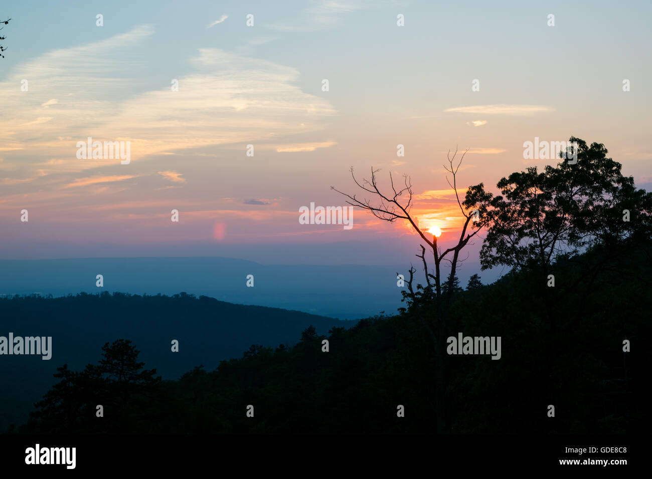 Sunset in Michaux State Forest, Pennsylvania Stock Photo - Alamy