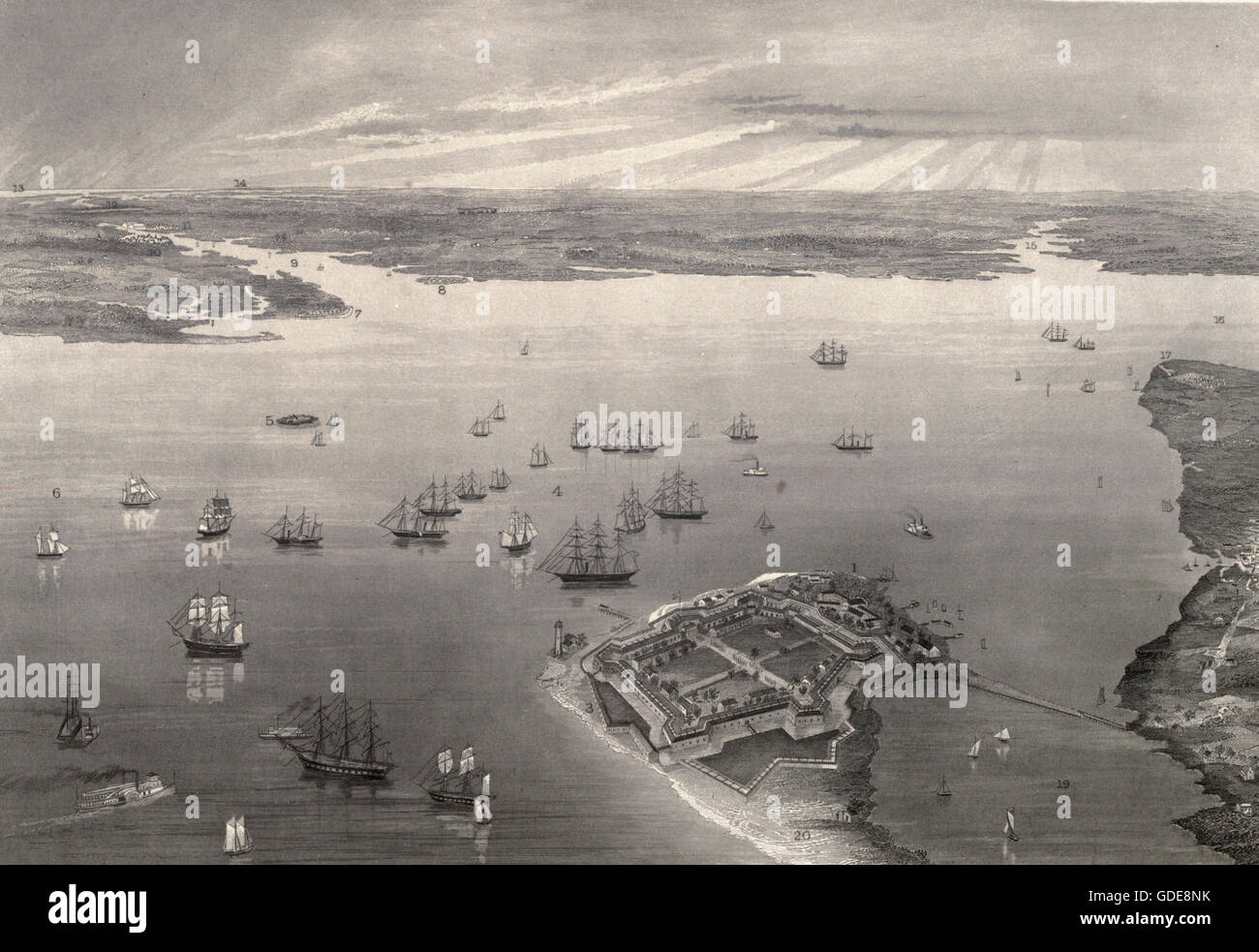 Fortress Monroe, Virginia and its vicinity, USA Civil War Stock Photo ...