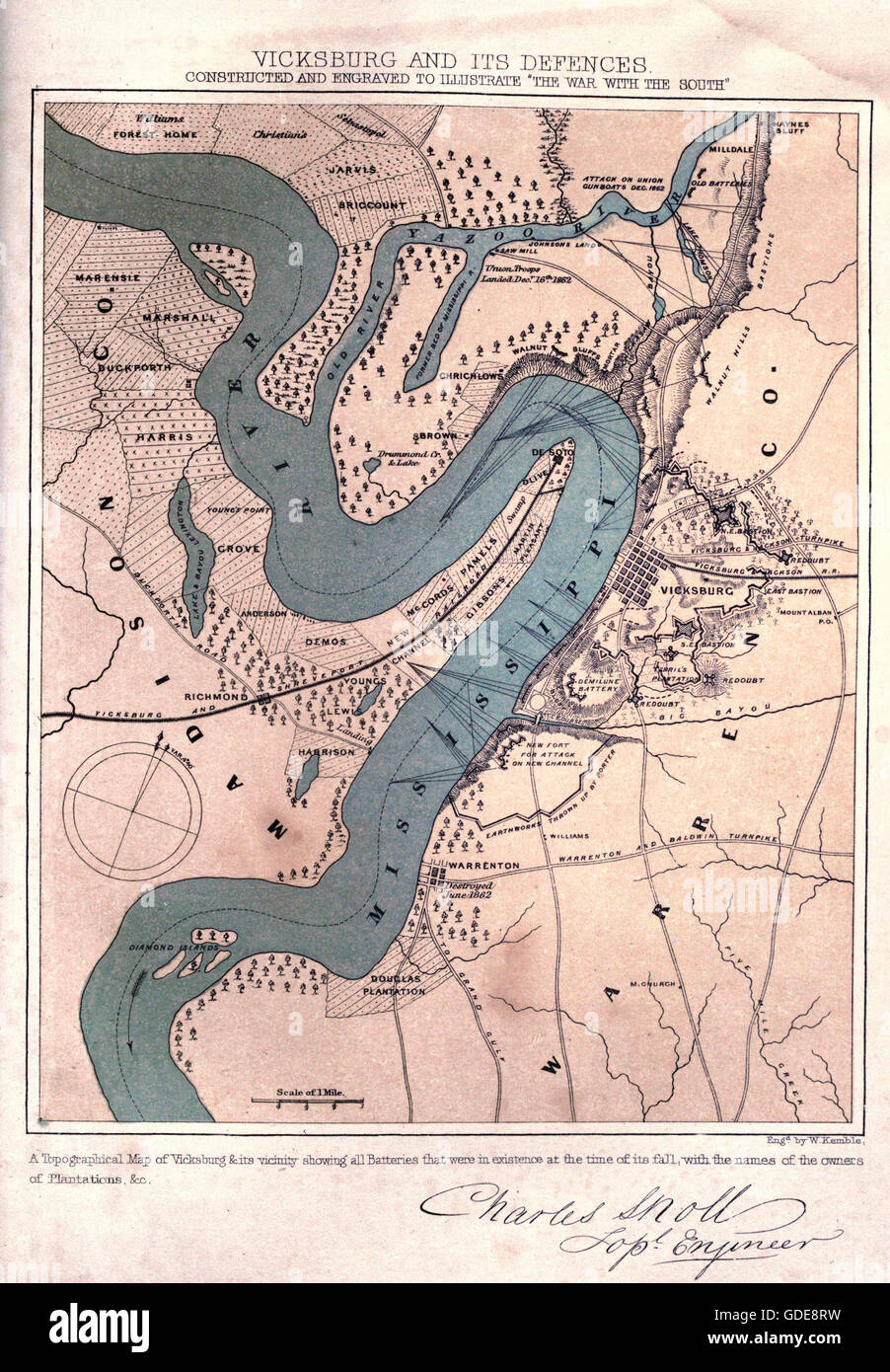 Vicksburg and it's Defences - USA Civil War Stock Photo - Alamy