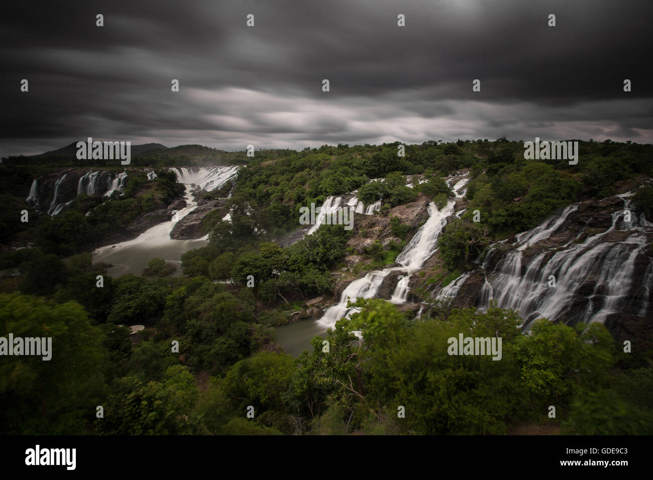 The Sivanasamudram Falls is on the Kaveri River after the river has ...
