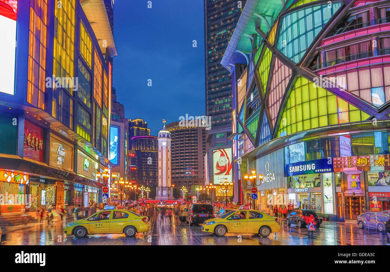 China,Chongqing City,Jiefangbei district,Central Plaza,Times square ...