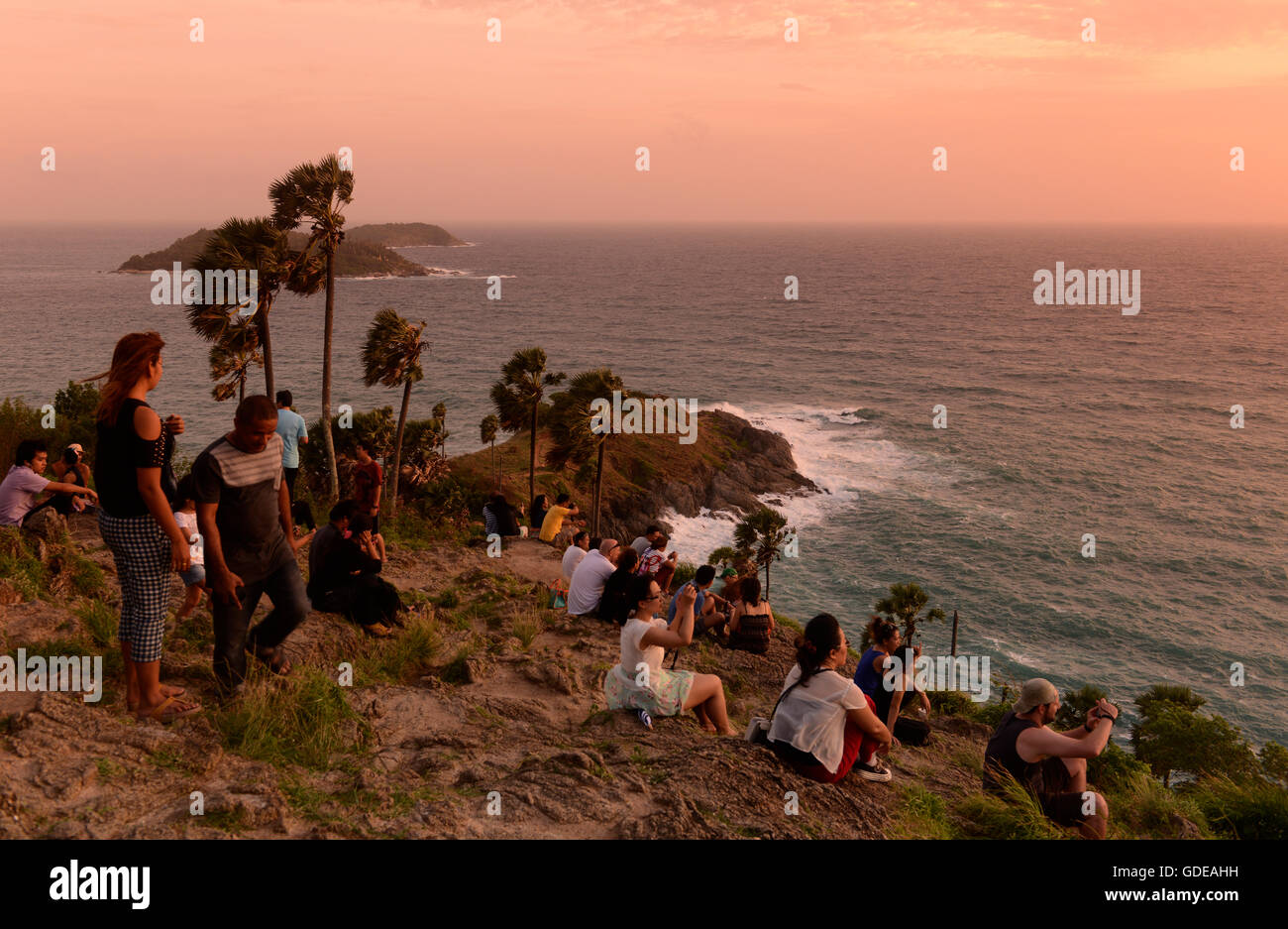 the view Point of Laem Promthep near Rawai Beach in the south on the ...