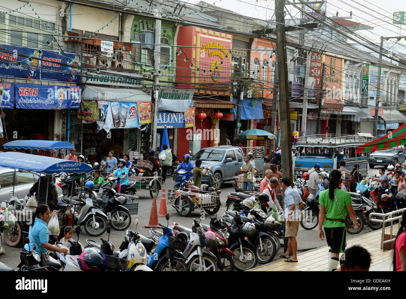 the city centre of phuket at the day Market in the city of Phuket on ...