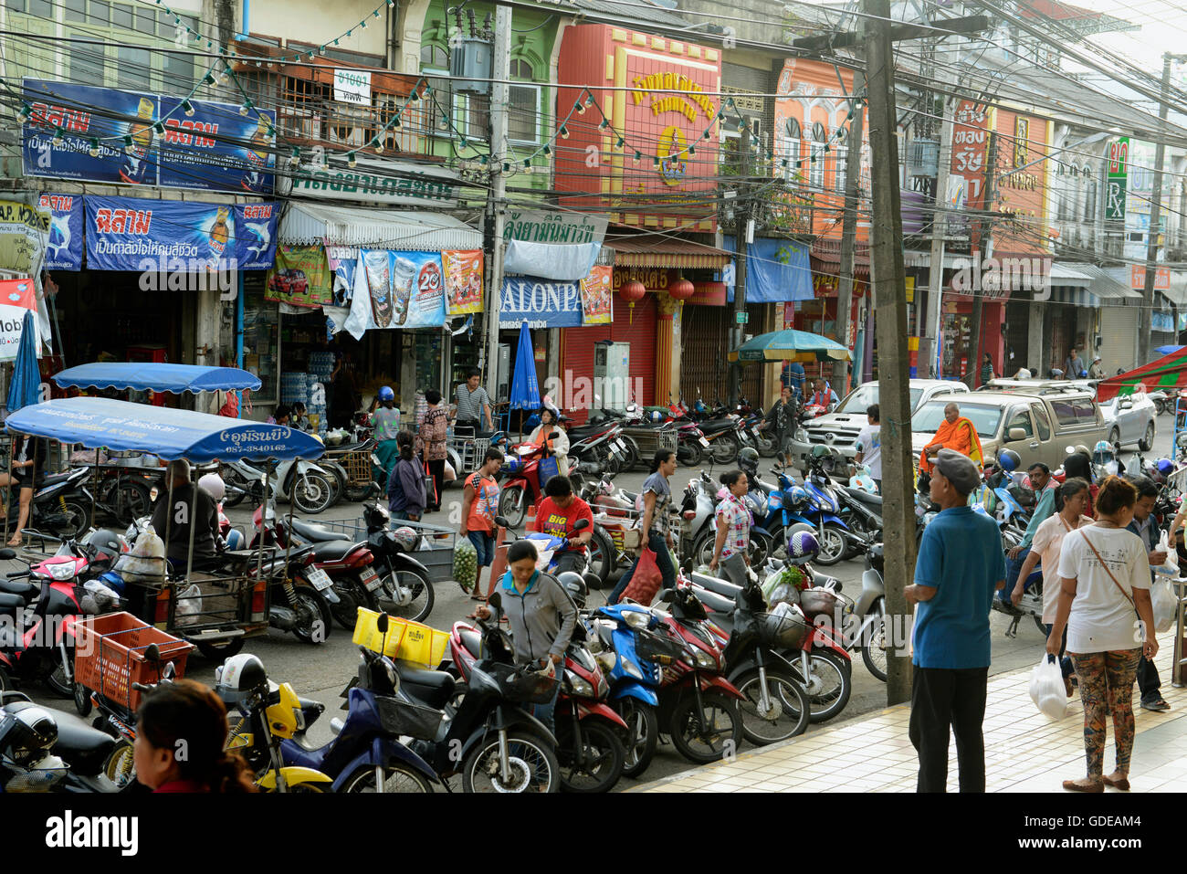 the city centre of phuket at the day Market in the city of Phuket on ...