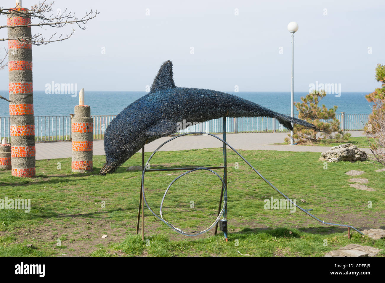 Layout dolphin playground on the waterfront in Anapa Stock Photo - Alamy
