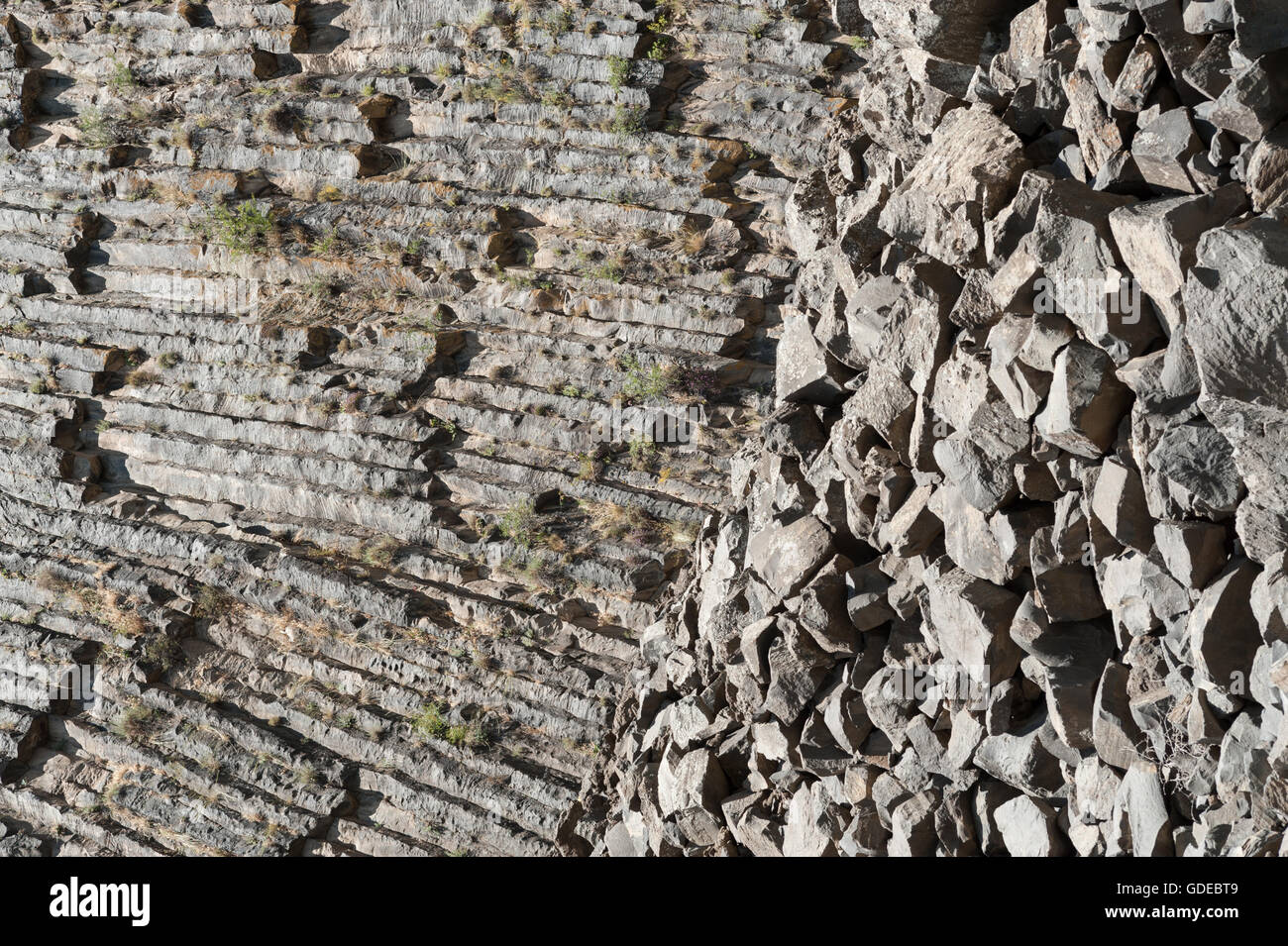 Basalt pillars and rocks in Garni Gorge (also called 'symphony of the ...