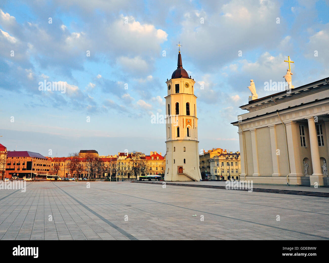 Cathedral square of Vilnius on sunset Stock Photo - Alamy