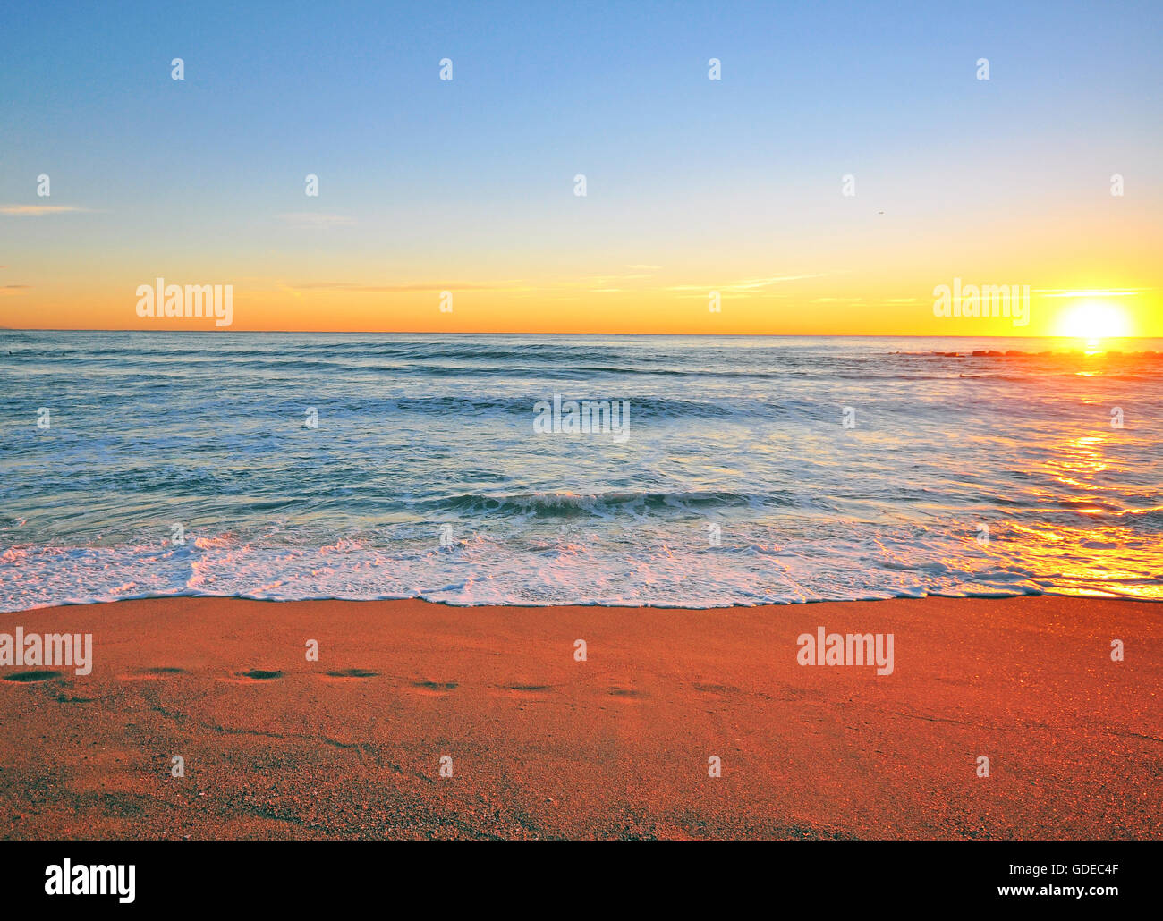 Beach scene background Stock Photo - Alamy