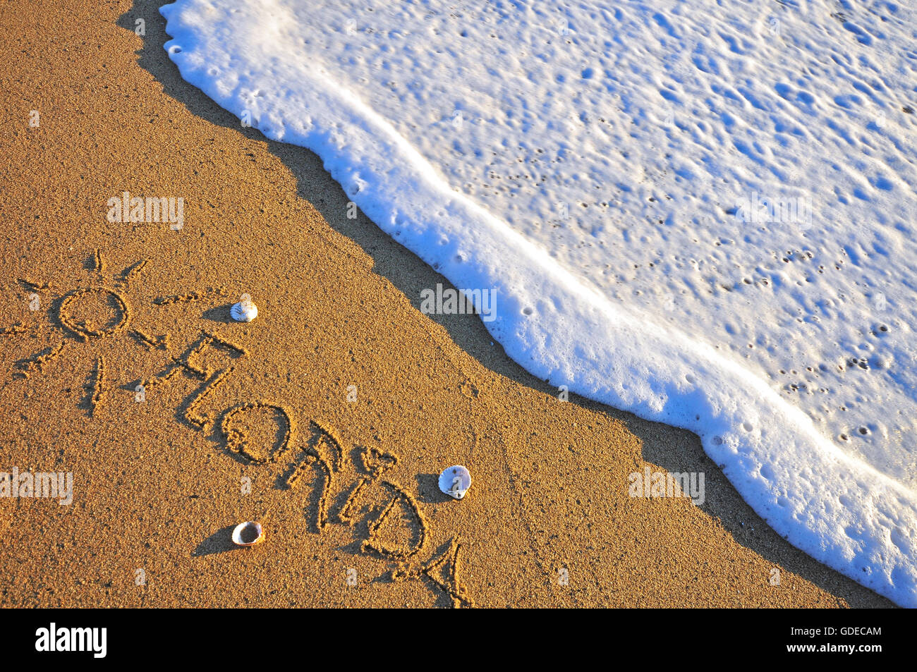 Florida sign on the sand beach Stock Photo - Alamy