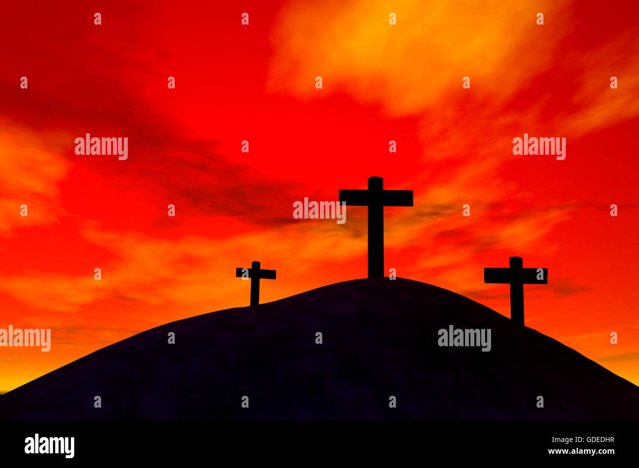 Three crosses on mountain hi-res stock photography and images - Alamy