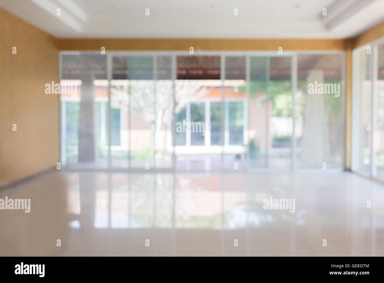 Blurred empty room, blank area or clear vacancy space room house or ...