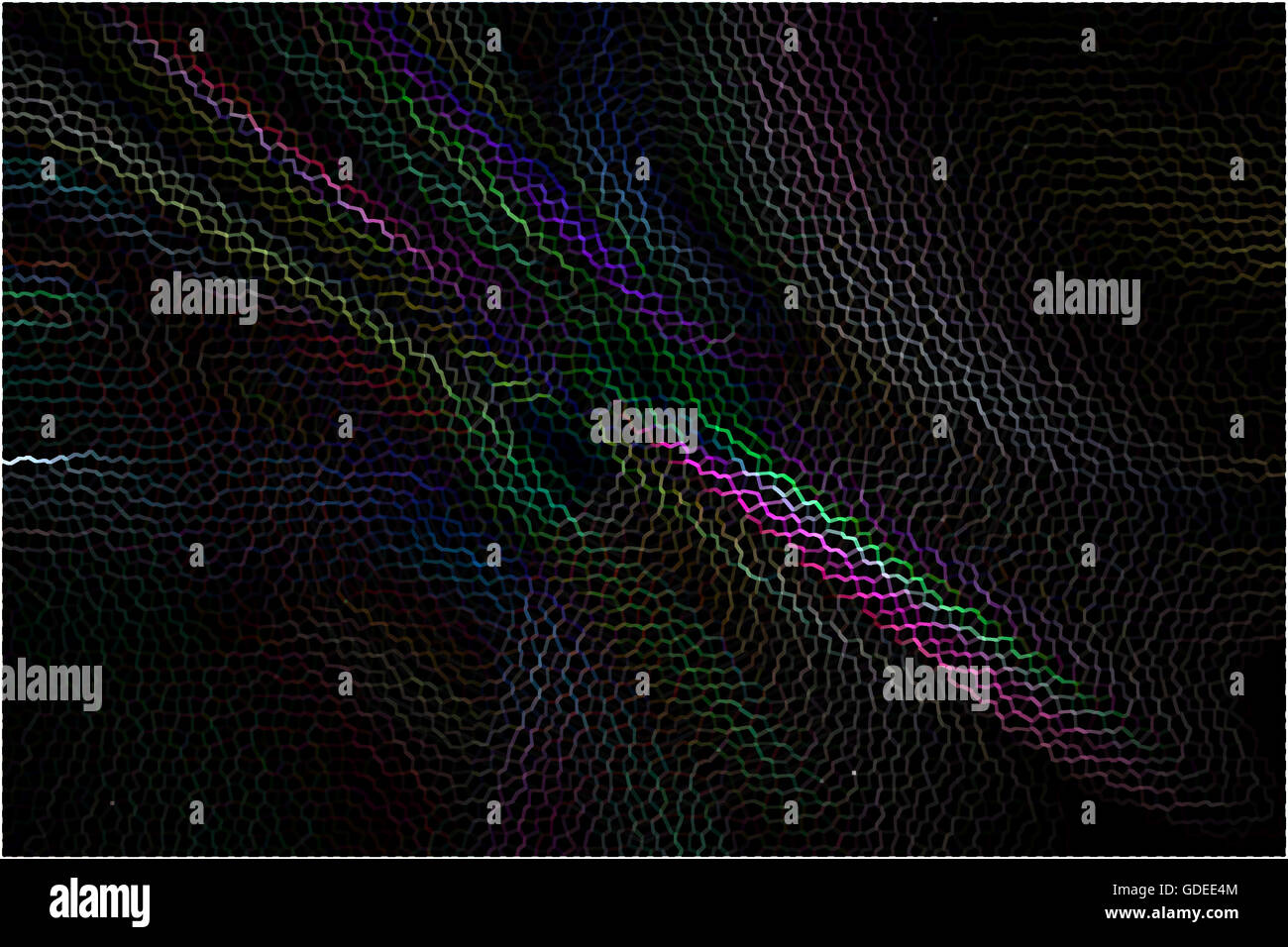 Colourful line net pattern on black abstract background Stock Photo - Alamy