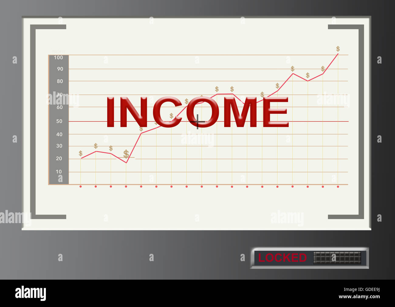 Text income with graph and dollar symbol in modern millennium style ...