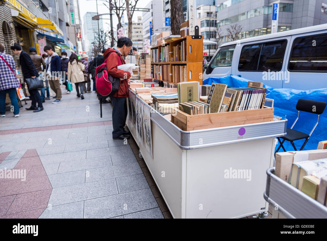 Spring old book festival, Jinbocho, Chiiyoda-Ku, Tokyo, Japan Stock ...