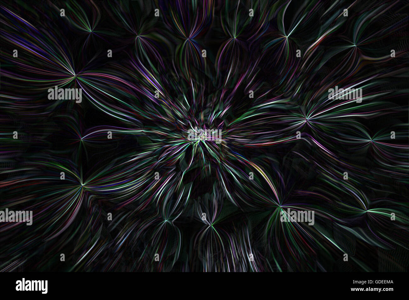 Abstract colourful line curve pattern, spread from center Stock Photo ...