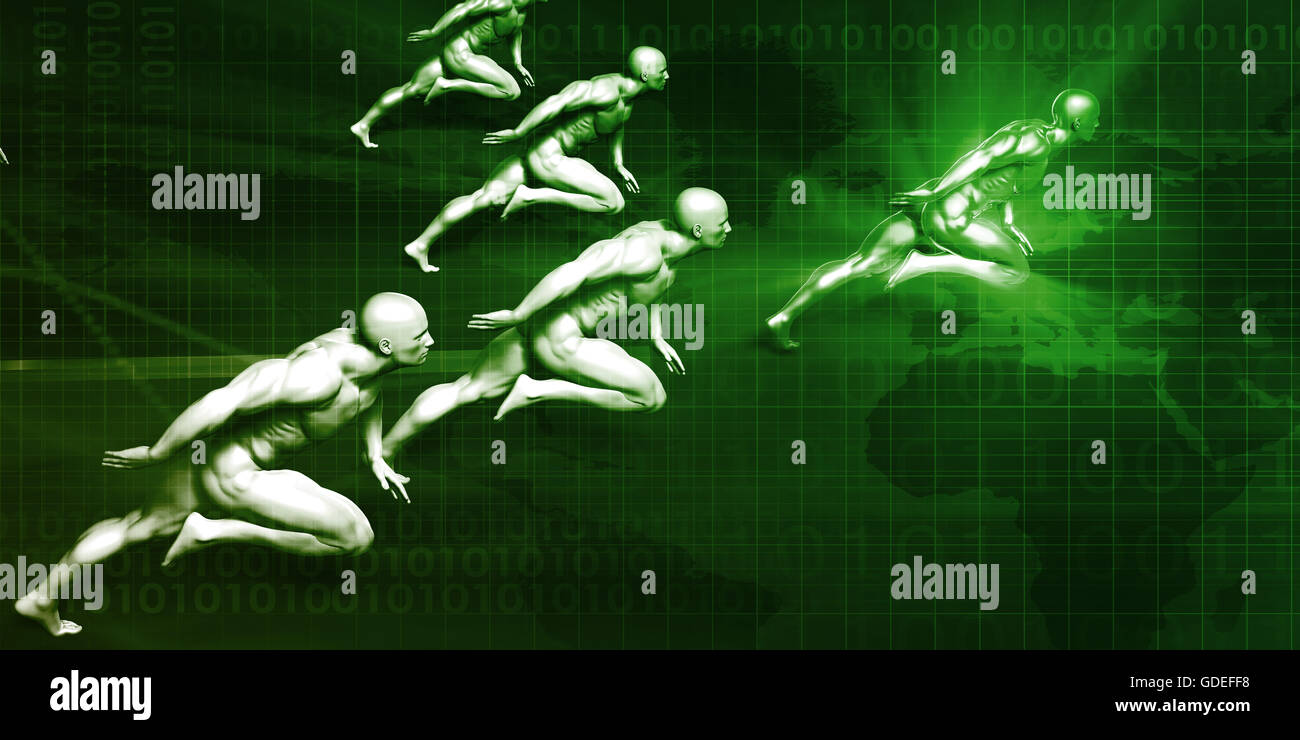 Business Success Concept with Running Men Art Stock Photo - Alamy