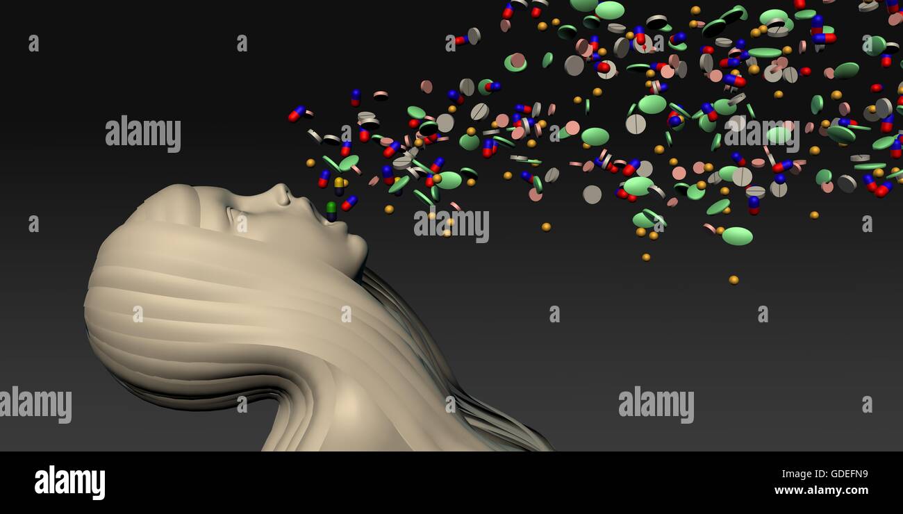 Prescription Abuse with Overload of Drugs as Danger Stock Photo - Alamy