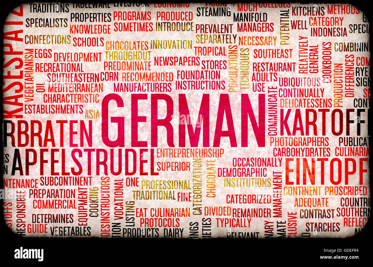 German Food and Cuisine Menu Background with Local Dishes Stock Photo ...
