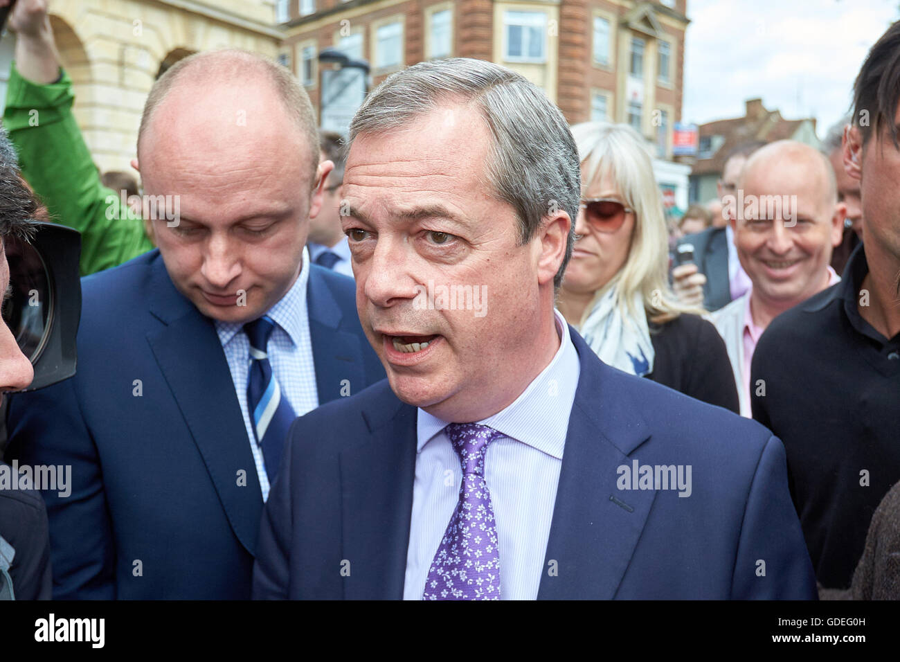 Nigel Farage, UKIP party leader, pictured during a campaign visit to ...