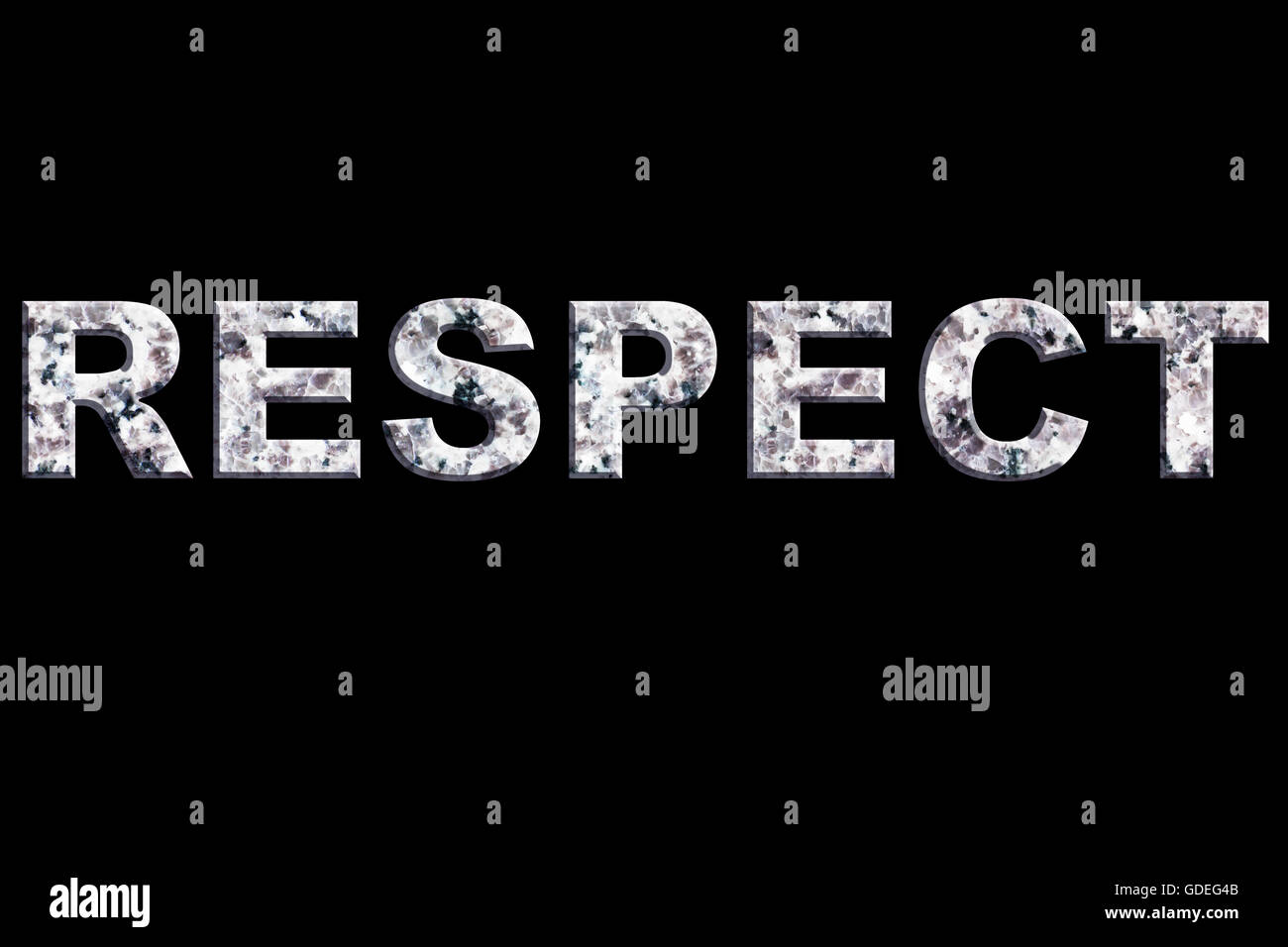 Isolated natural marble texture font style text respect Stock Photo - Alamy