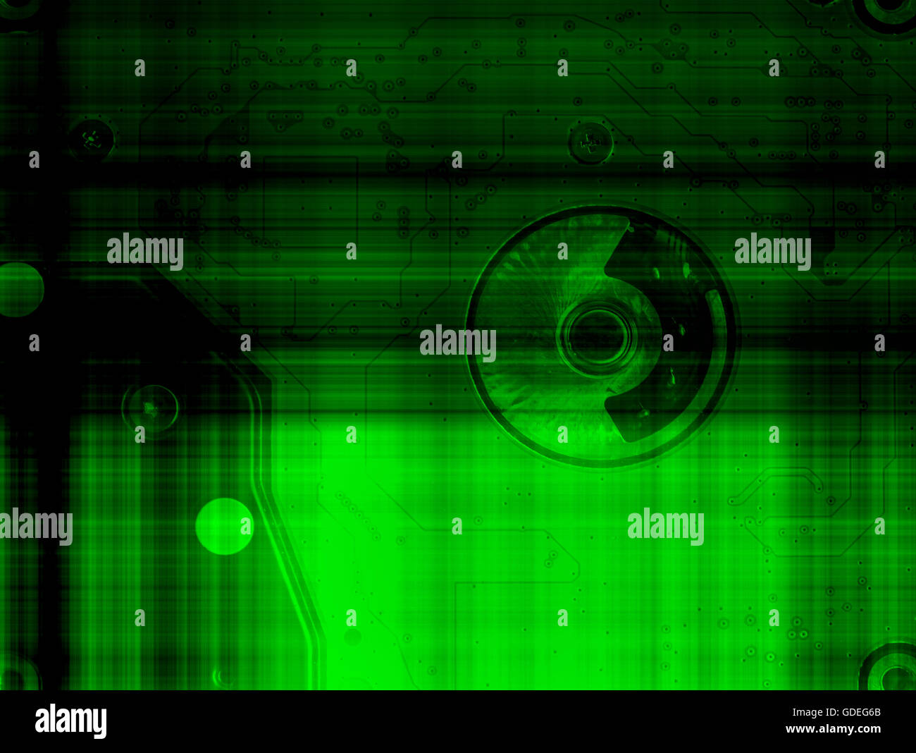 Abstract green and black disk pattern technology background Stock Photo ...