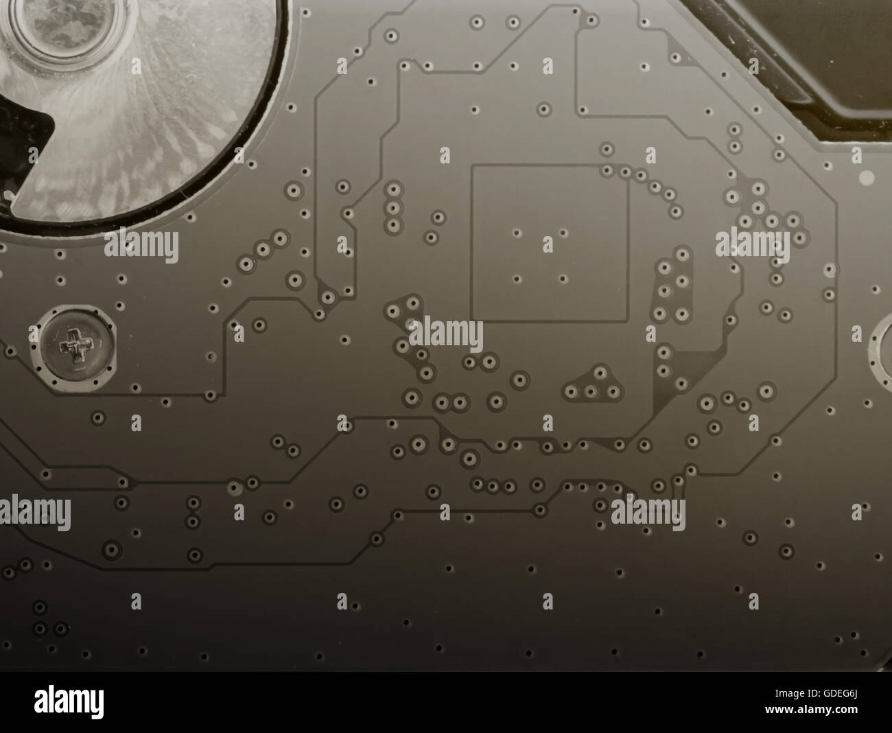 Abstract silver platinum and black disk pattern technology background ...