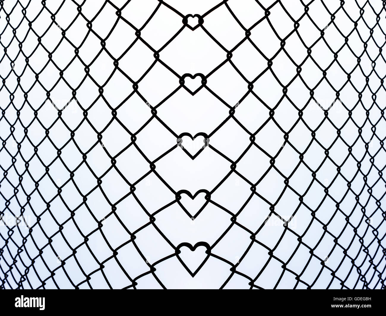 Iron bar with lovely small heart shape bend for abstract background ...