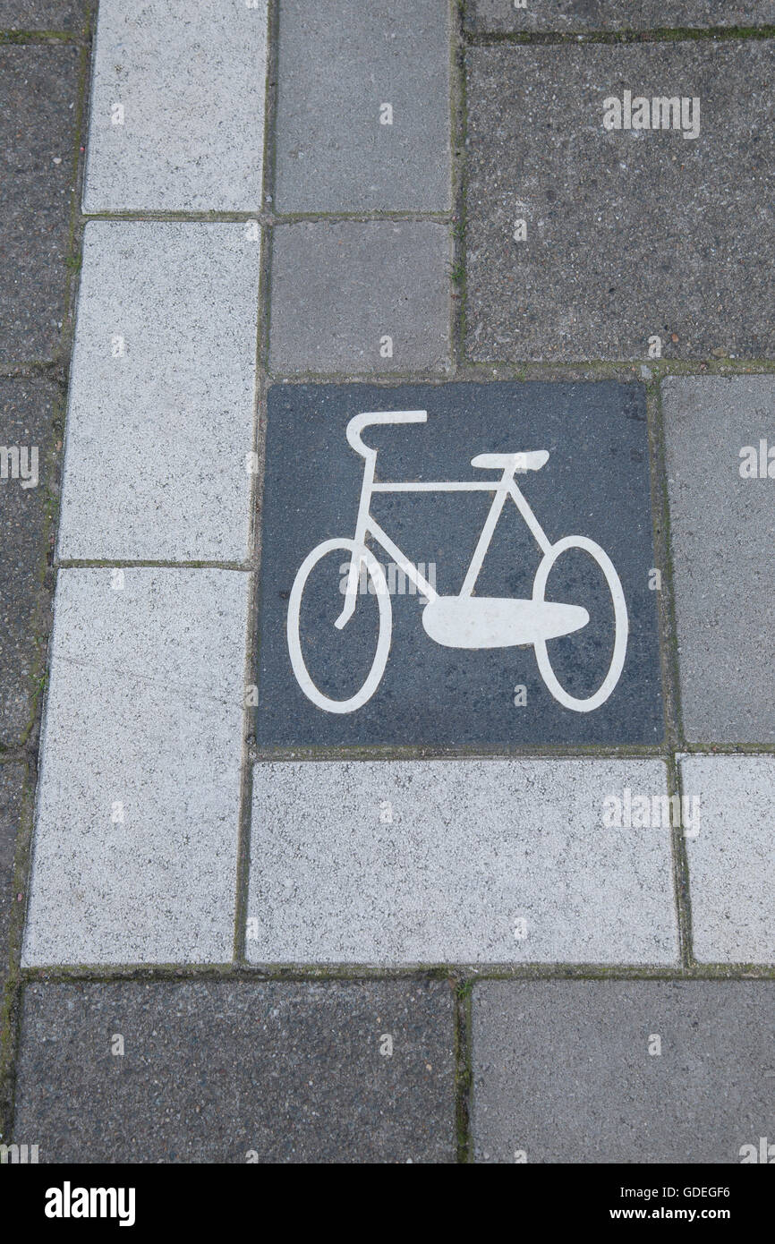 Bikes Lane Symbol, Amsterdam; Holland Stock Photo - Alamy