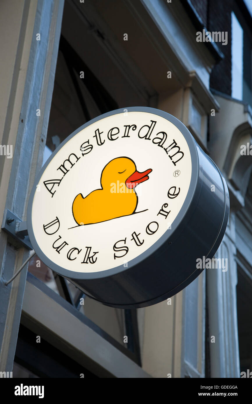 Amsterdam Duck Store Sign, Holland, Netherlands Stock Photo - Alamy