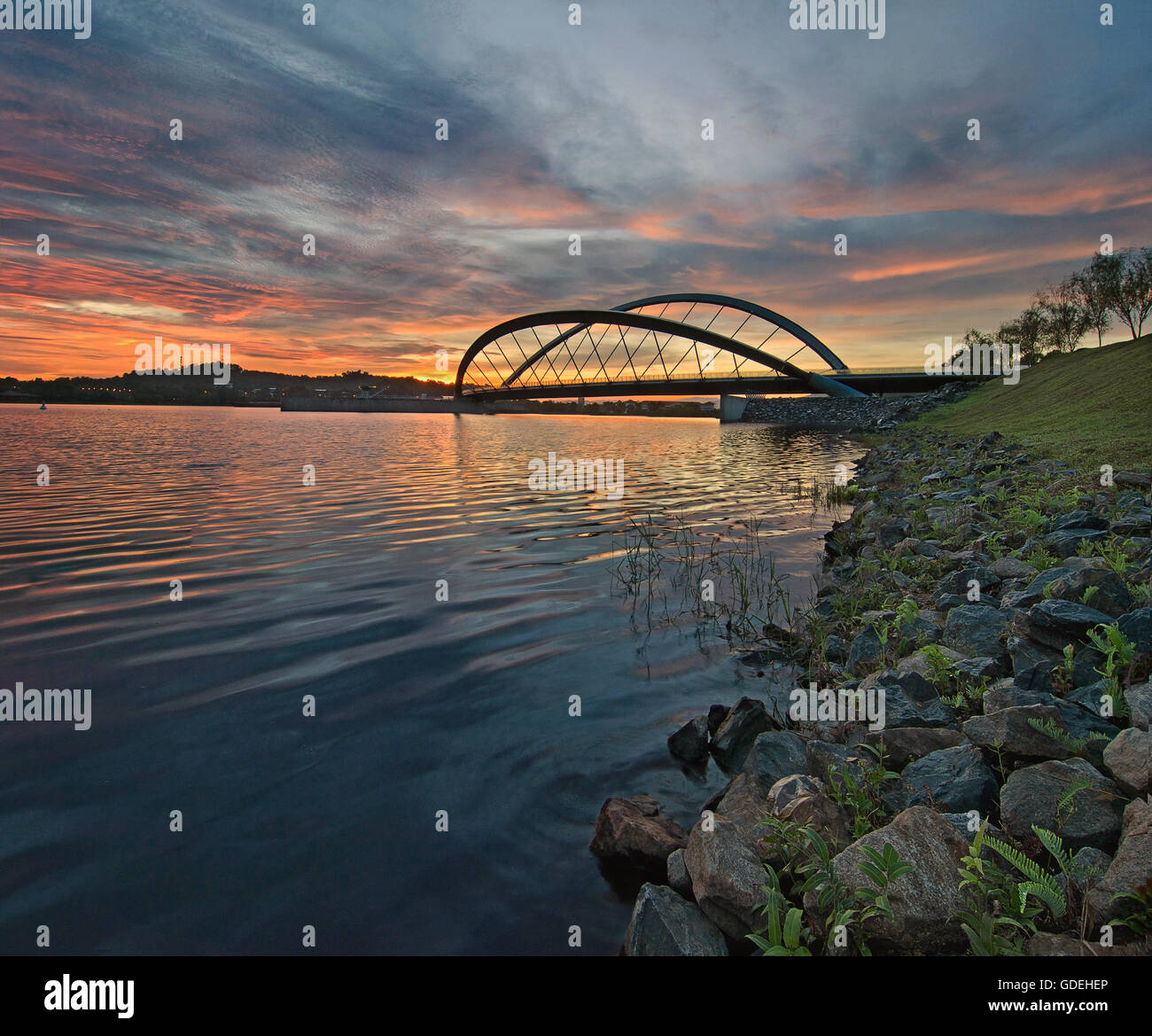 Seri Setia Bridge at sunset, Putrajaya, Malaysia Stock Photo - Alamy