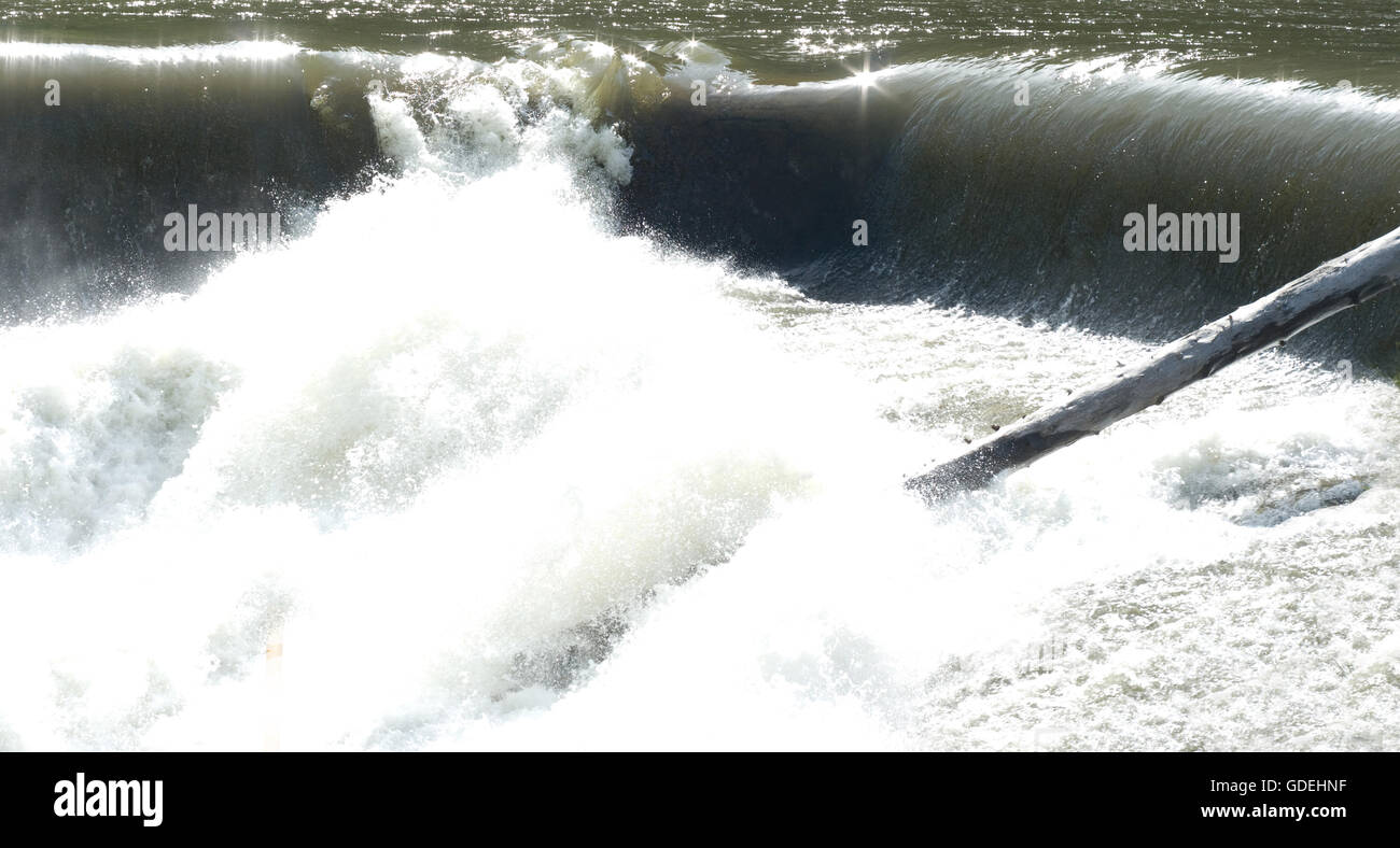 A close up study of a small waterfall and whitewater on the Skykomish ...