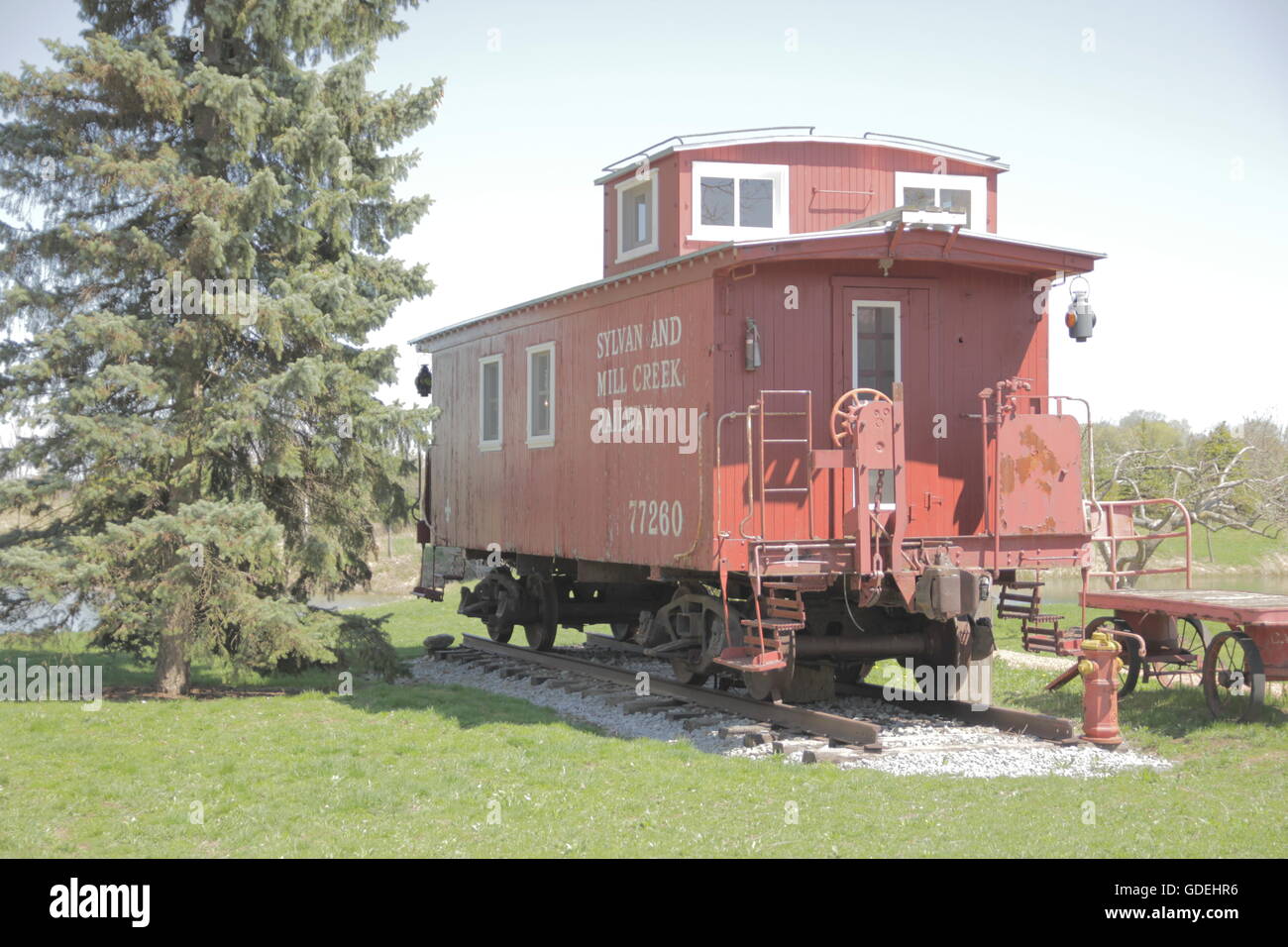 Old red train hi-res stock photography and images - Alamy