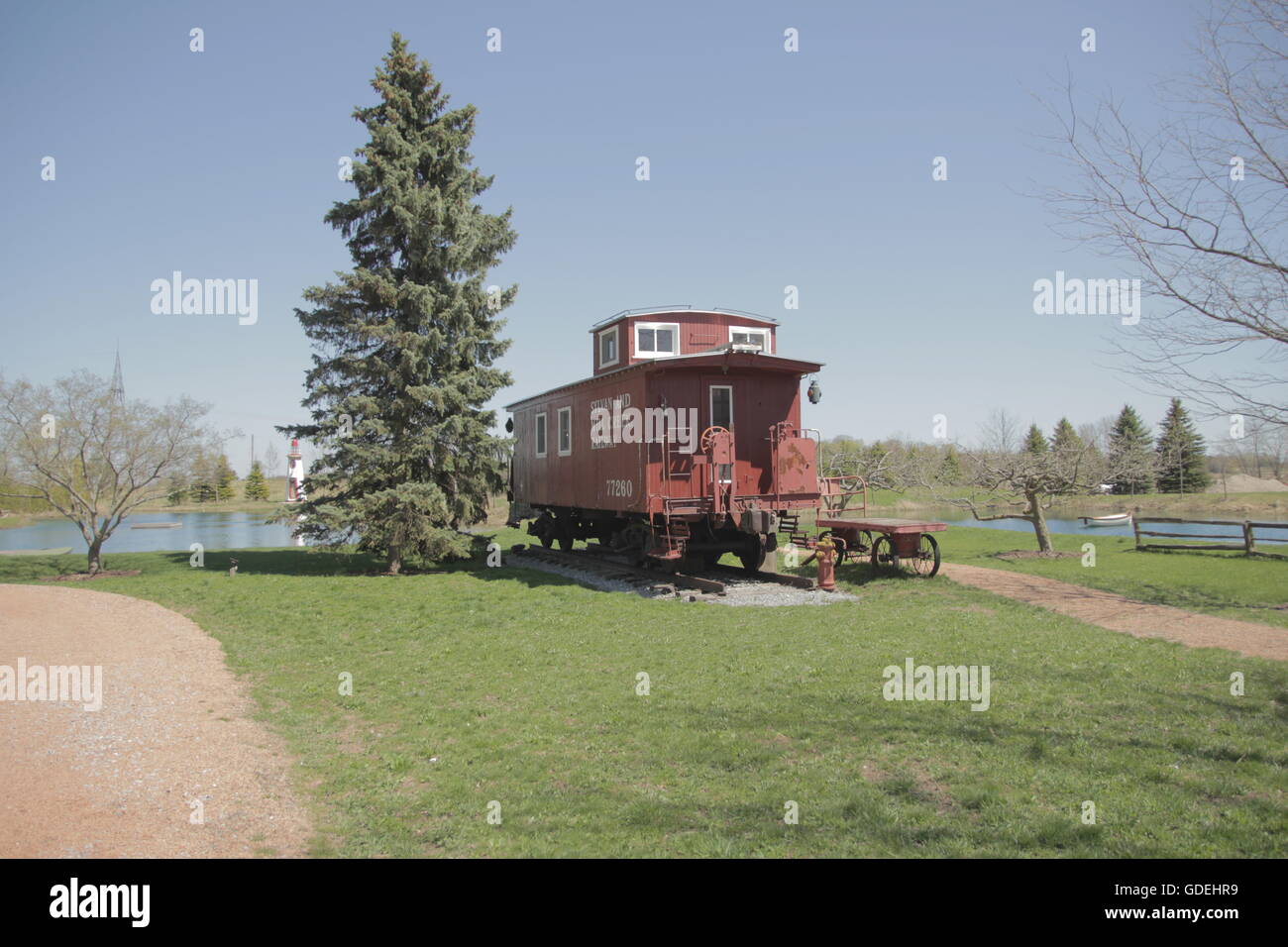 Old red train hi-res stock photography and images - Alamy