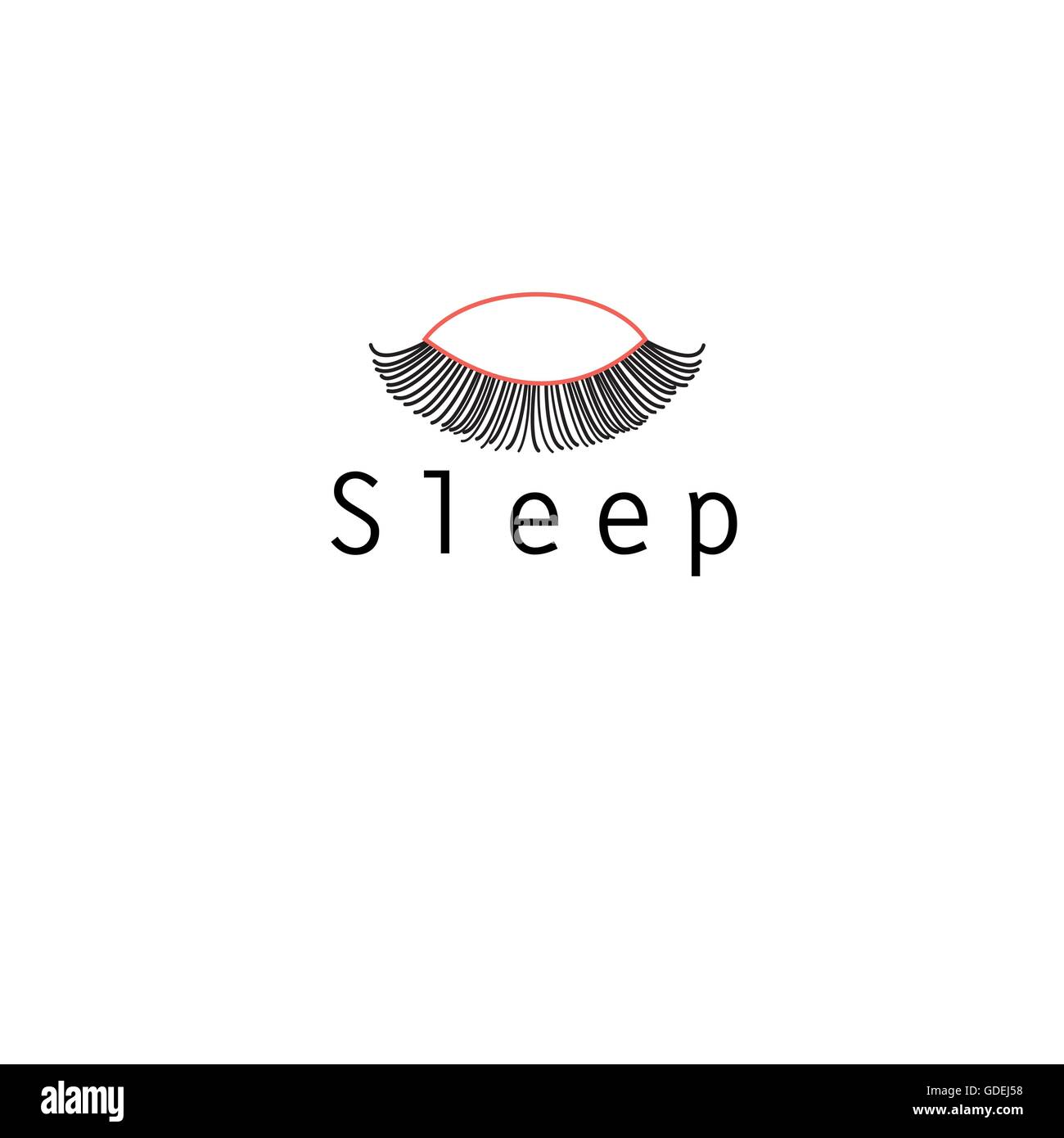 Beautiful vector illustration of icon of a closed eye Stock Vector ...