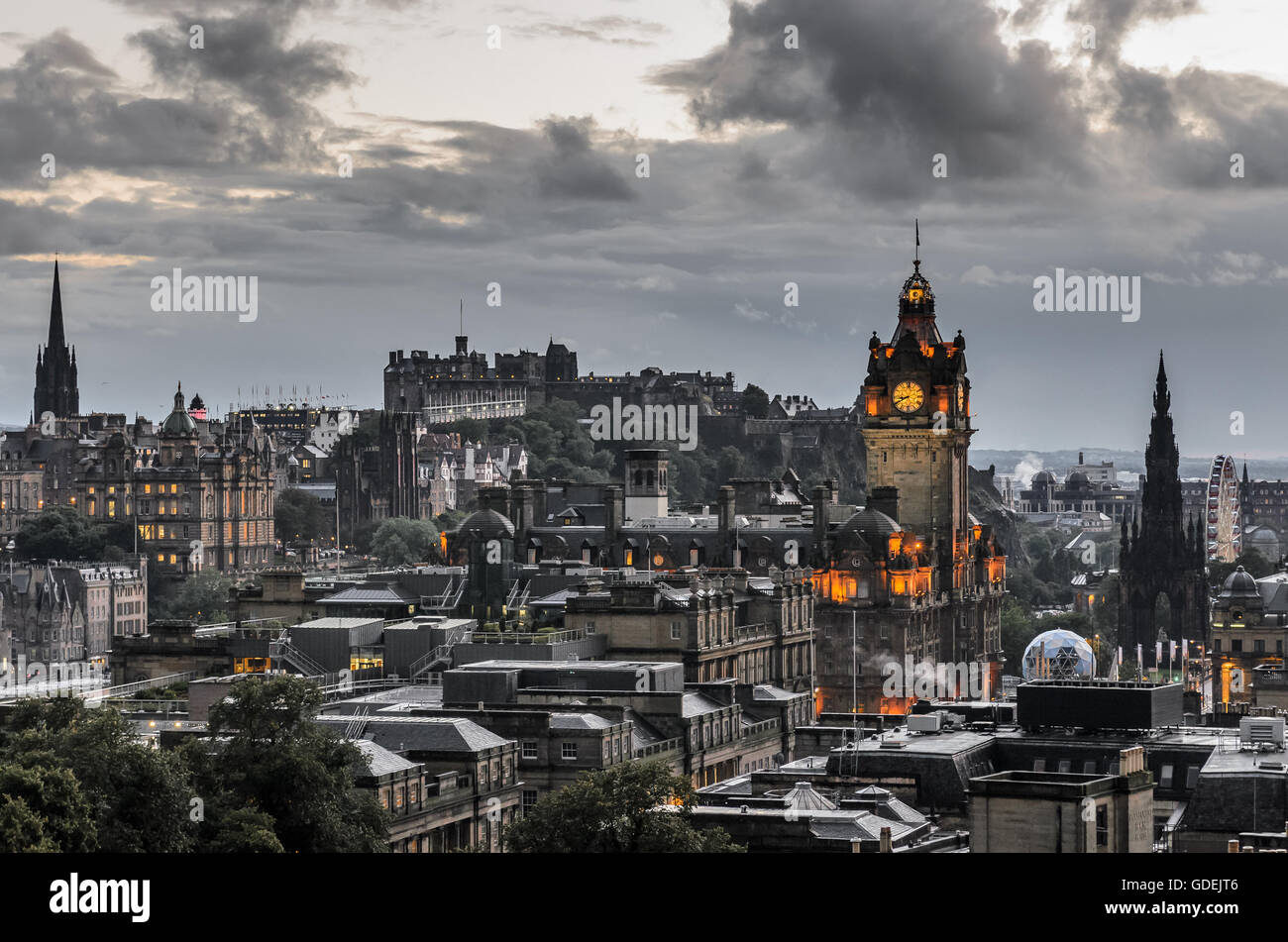 City skyline after rain, Edinburgh, Scotland, United Kingdom Stock ...