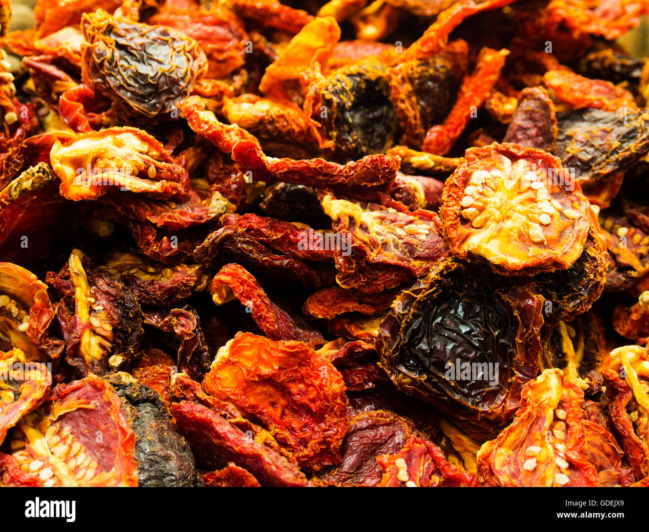 Close-up of sun dried tomatoes Stock Photo - Alamy