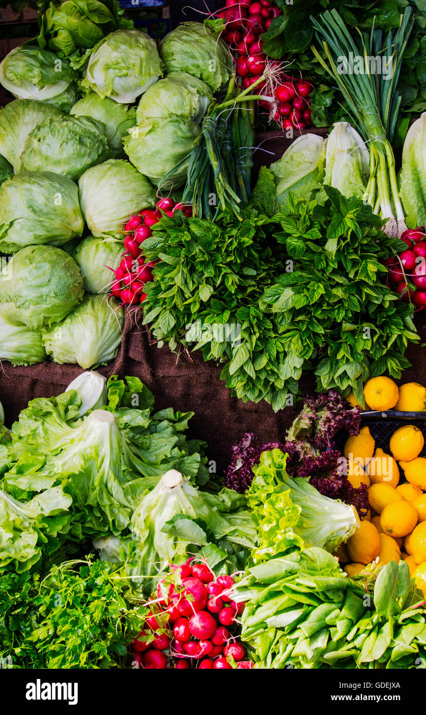 Close up of fruit and vegetables at market, Istanbul, Turkey Stock ...