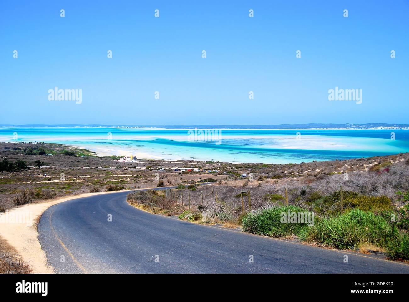 Empty road, West Coast National Park, Western Cape, South Africa Stock ...