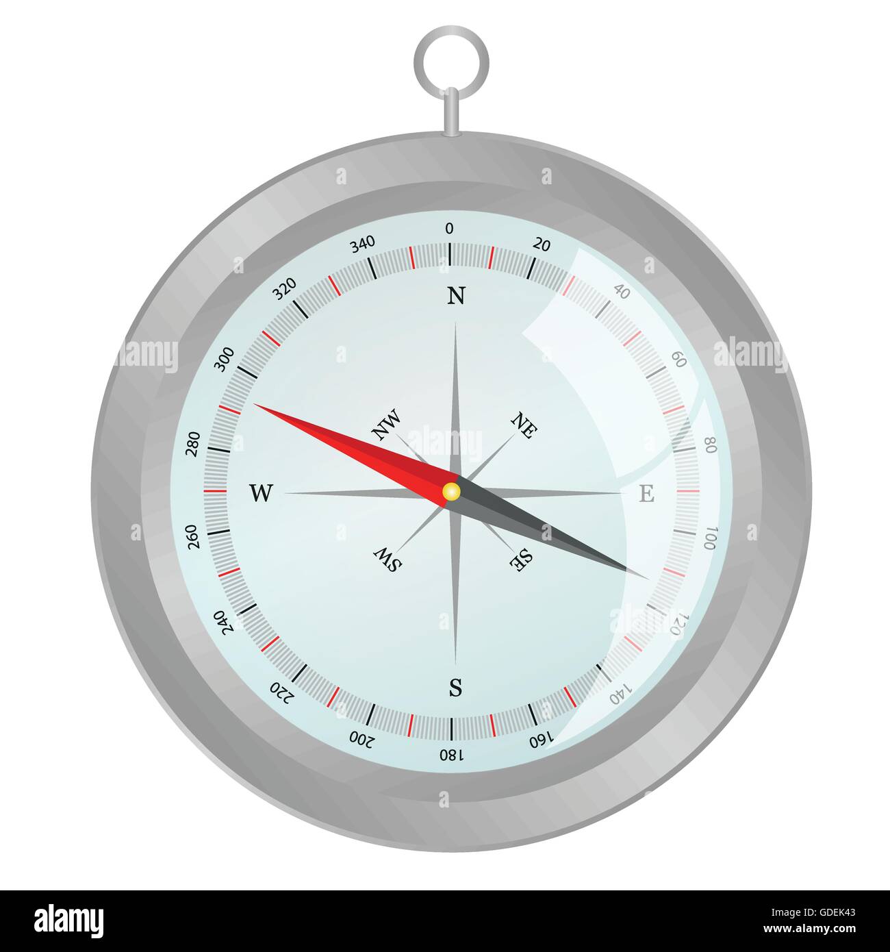 silver compass art vector illustration on white background Stock Vector ...