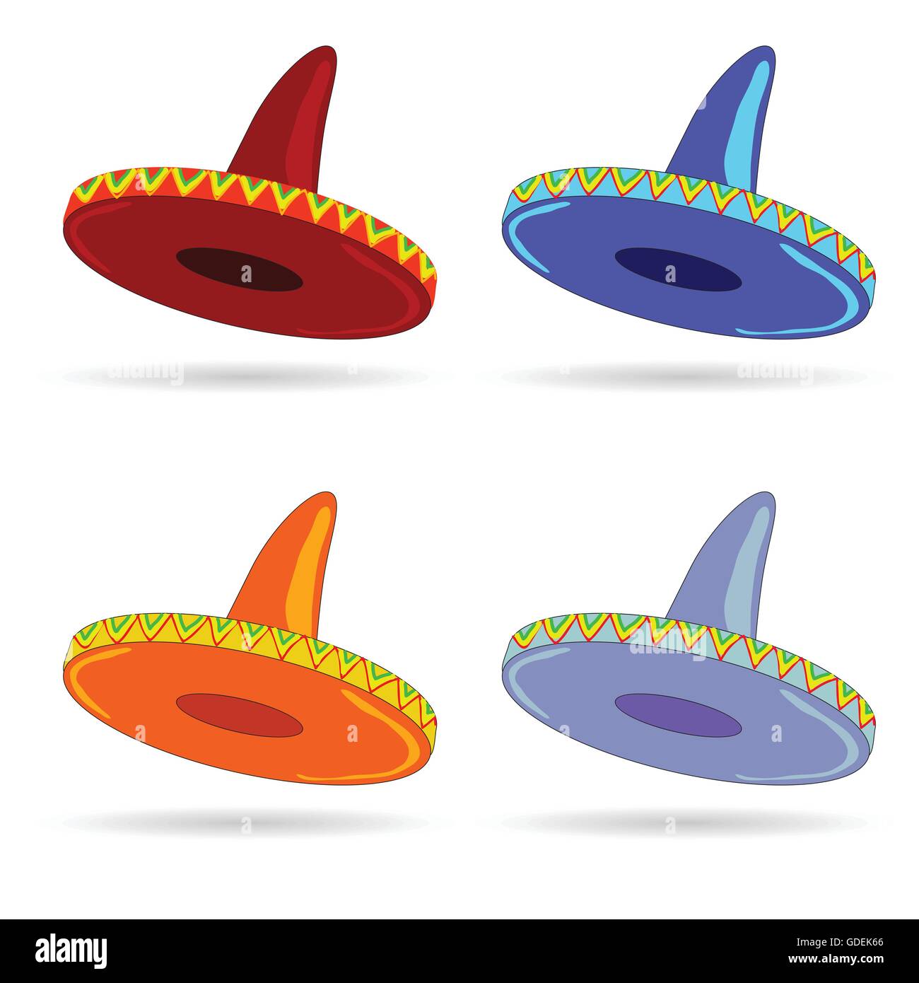 sombrero in four color art vector illustration Stock Vector Image & Art ...