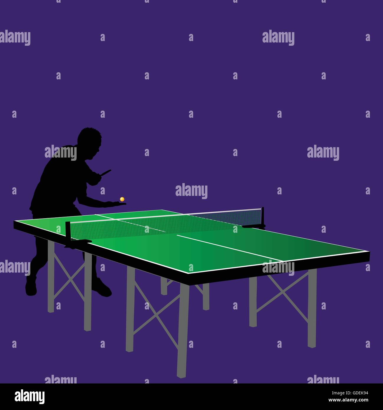 table tennis serving illustration art vector silhouette Stock Vector ...