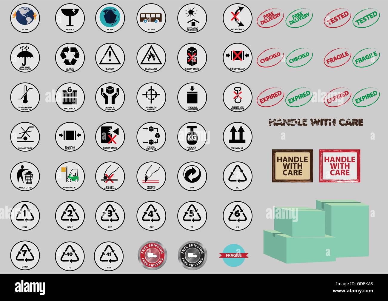 Set packaging symbols side up High Resolution Stock Photography and ...