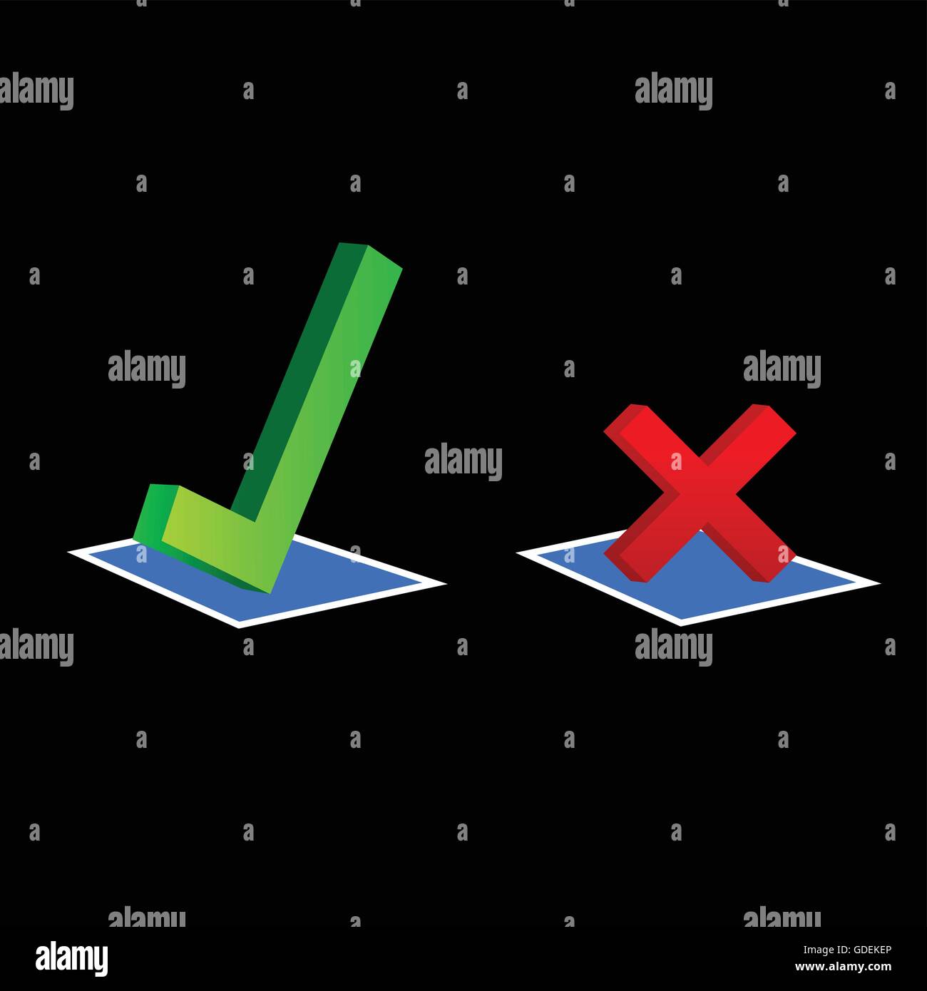 No check mark icon cartoon hi-res stock photography and images - Alamy