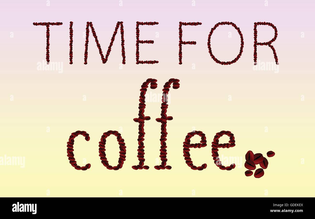 time for coffee bean word vector illustration Stock Vector Image & Art ...
