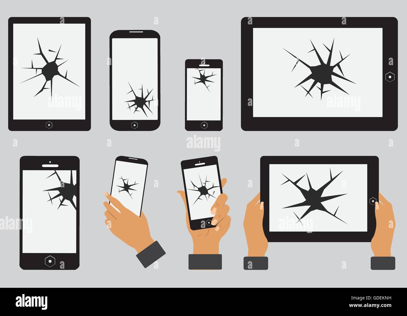 Broken Cell Phone Vector