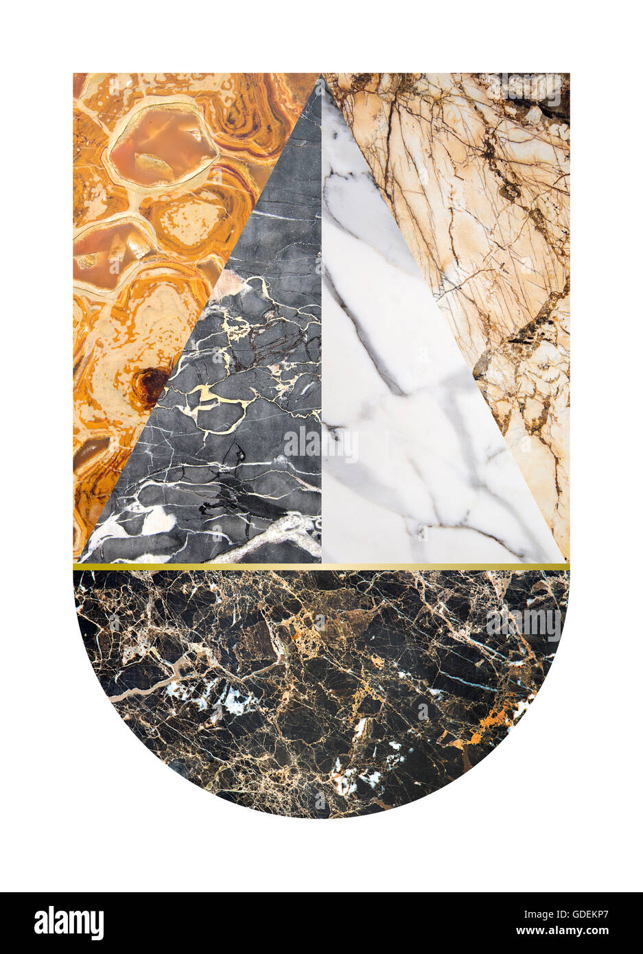 Abstract collage poster made of various marbles Stock Photo - Alamy