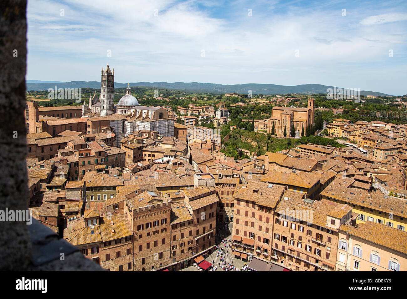Aerial view at town Siena in Italy Stock Photo - Alamy