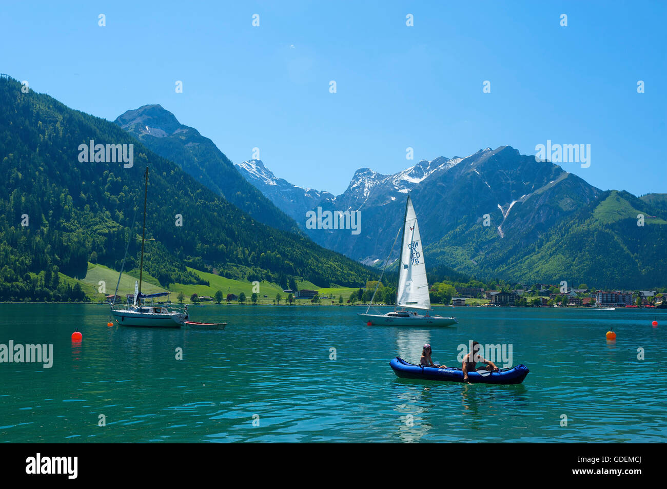 Sailing boat at Lake Achensee, Tyrol, Austria Stock Photo - Alamy
