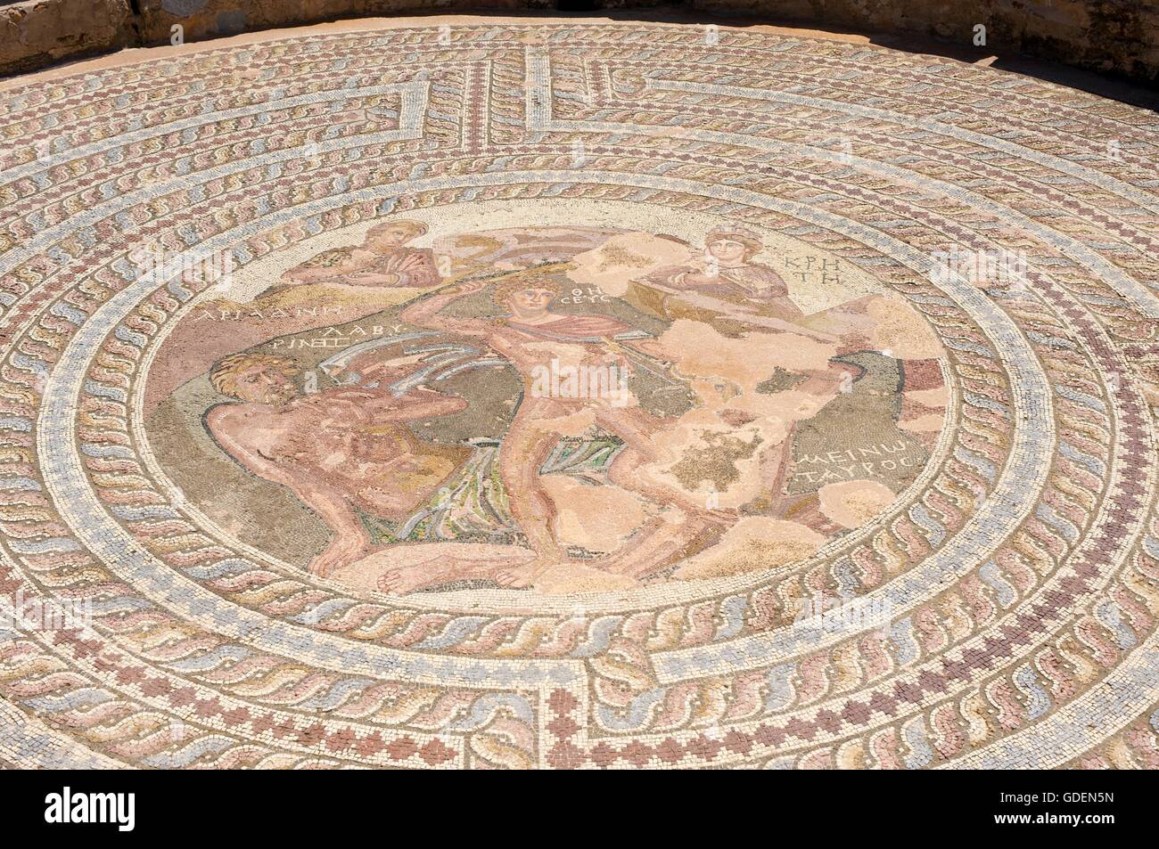 Mosaics, excavations, Paphos, Rebublic of Cyprus Stock Photo - Alamy