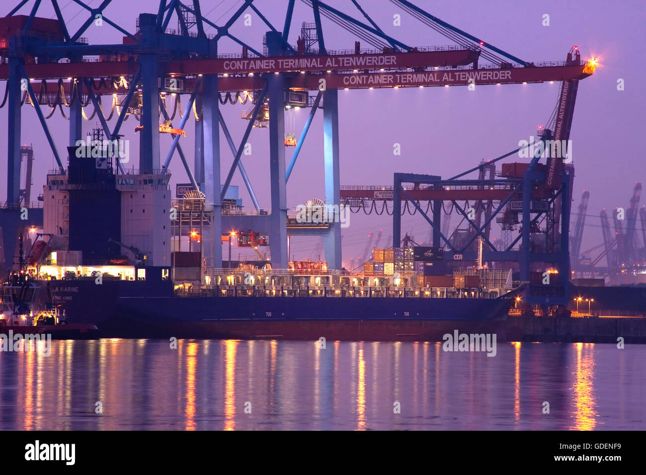 Container terminal Altenwerder, harbour, Hamburg, Germany Stock Photo ...